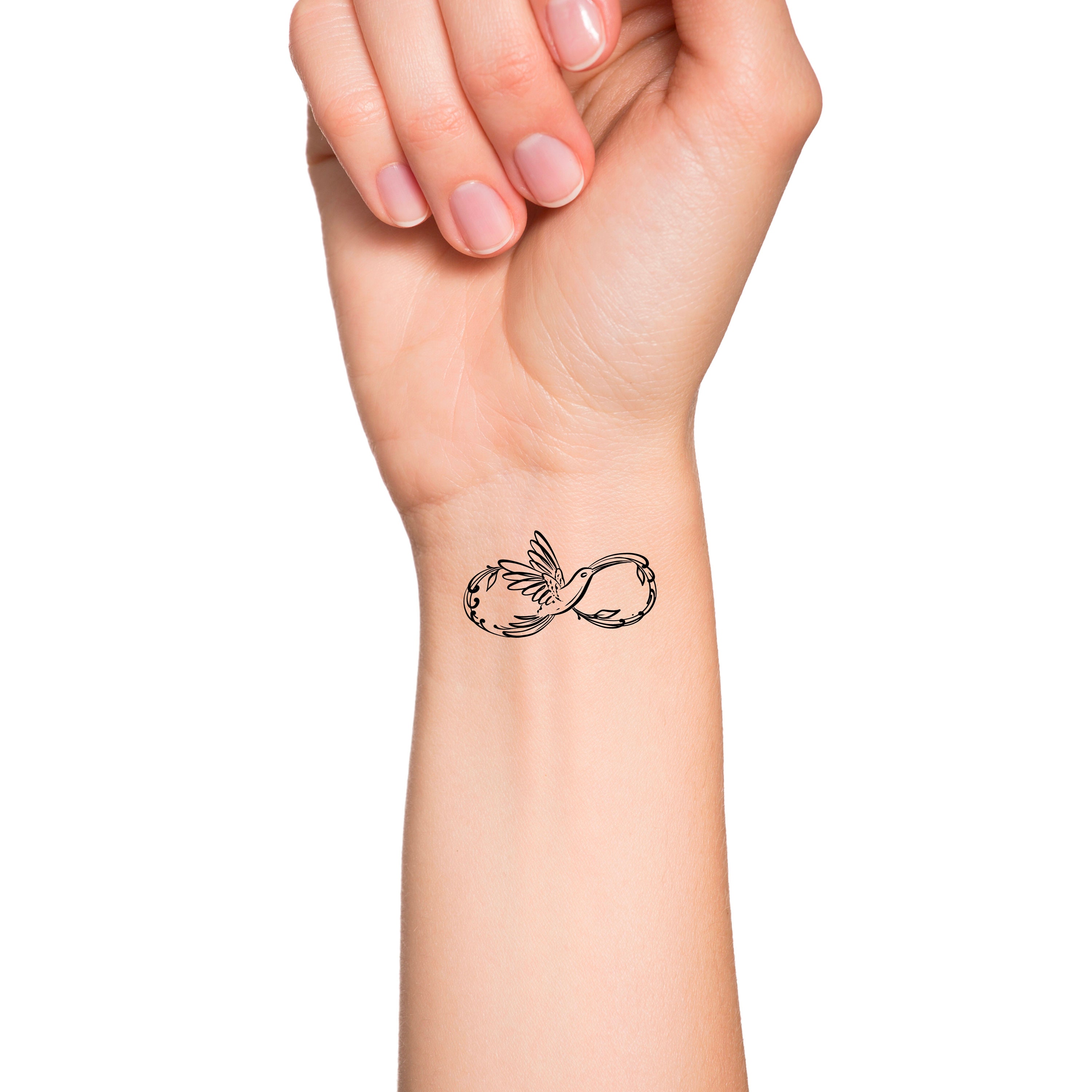 Hummingbird Infinity Temporary Tattoo - Etsy