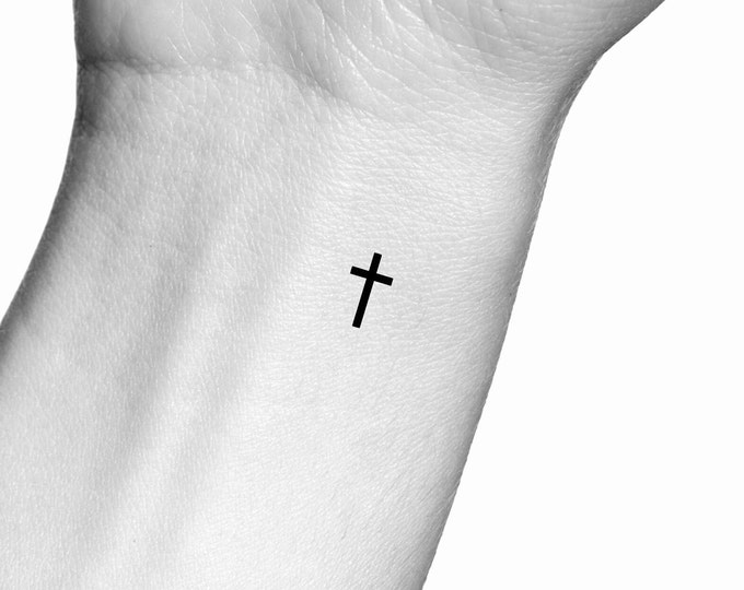 Minimalist Tiny Cross Temporary Tattoo - Etsy