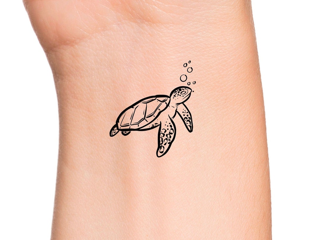 Sea Turtle Temporary Tattoo Etsy