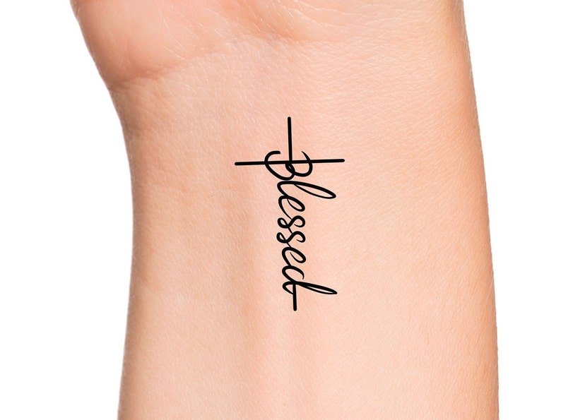 Blessed Cross Temporary Tattoo / Religious Tattoo - Etsy