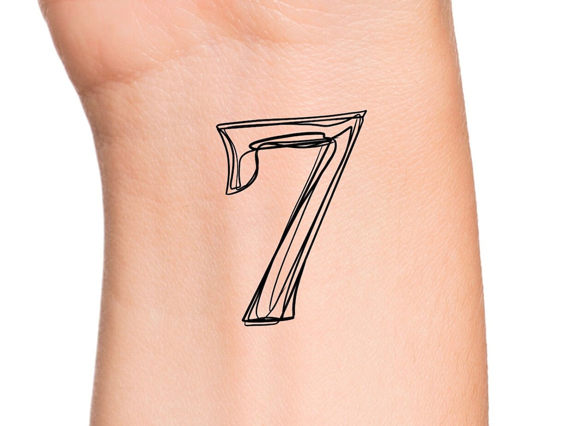 Seven Temporary Tattoo / 7 Tattoo / Line Tattoo | Etsy
