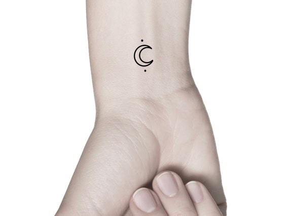 Crescent Moon Tattoo Finger