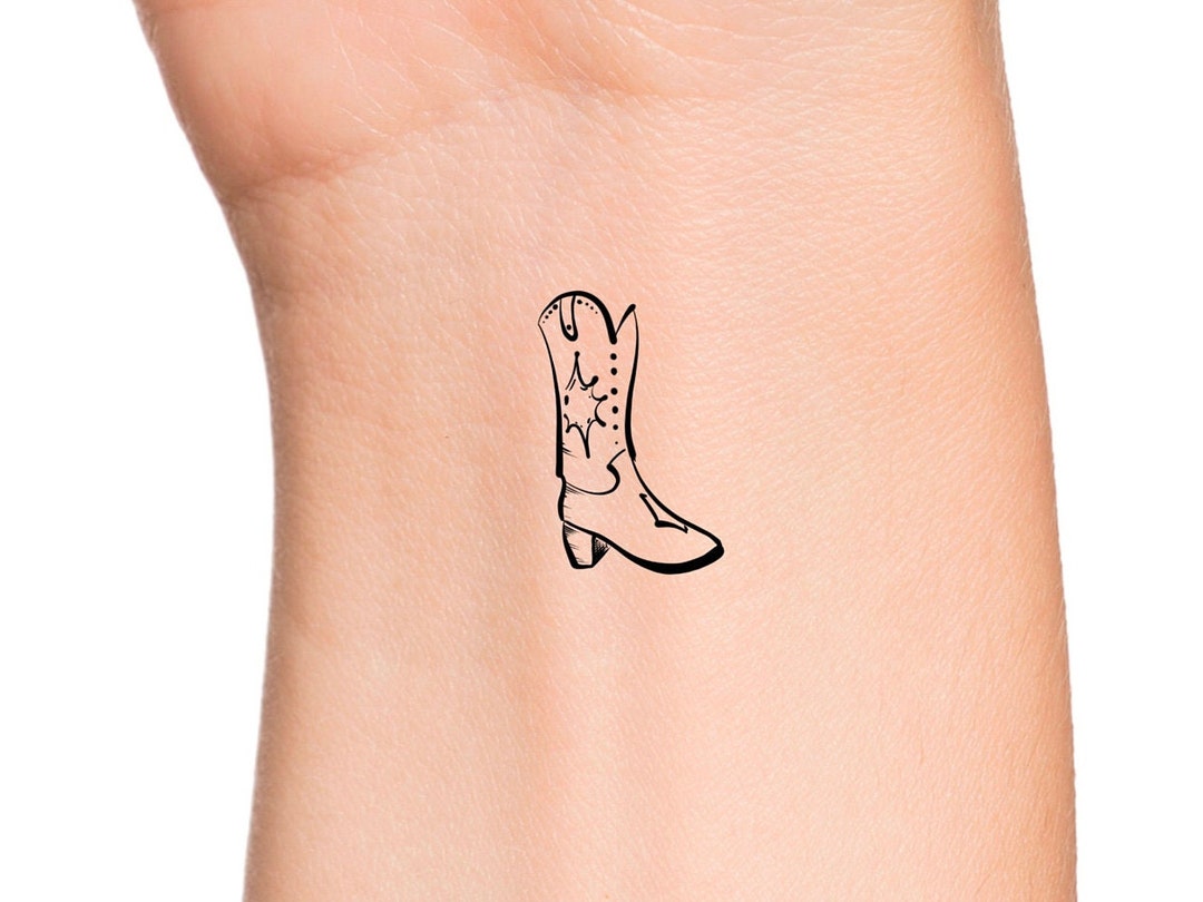 Cowboy Boot Temporary Tattoo - Etsy