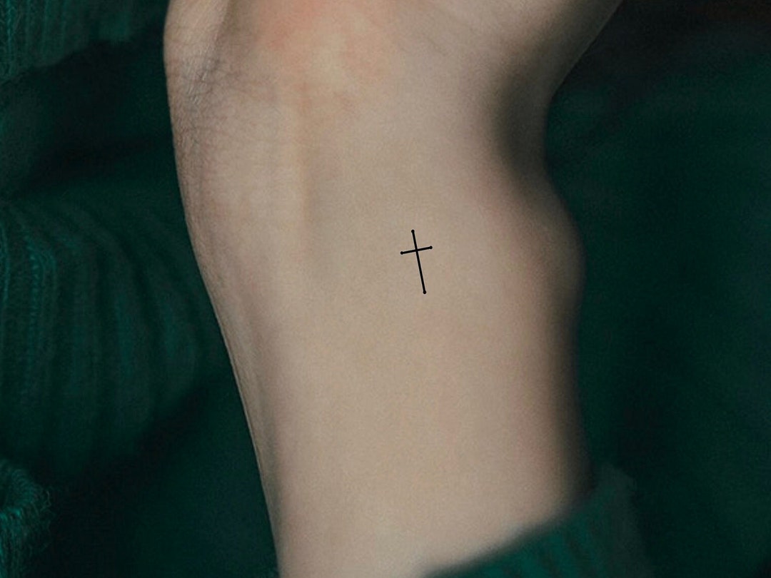 Tiny Minimalist Cross Temporary Tattoo / Religious Tattoo - Etsy