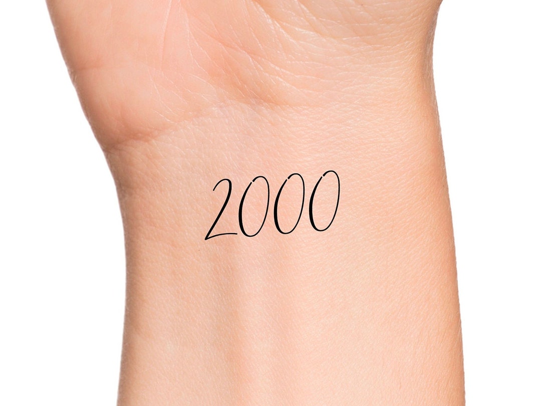 2000 Year Temporary Tattoo Numbers Tattoo Birth Year Tattoo - Etsy