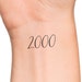 2000 Year Temporary Tattoo Numbers Tattoo Birth Year Tattoo - Etsy