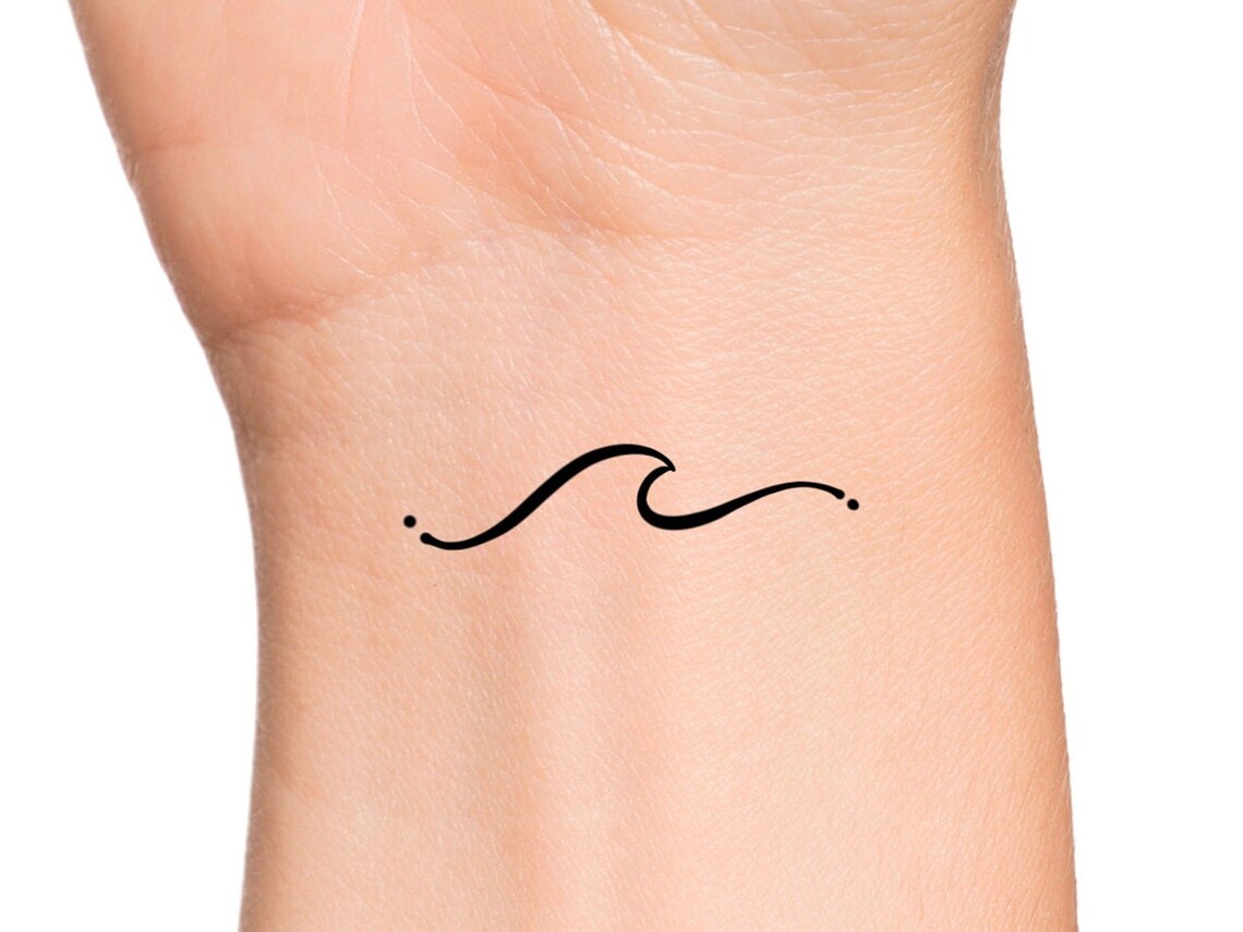 Wave Line Temporary Tattoo - Etsy
