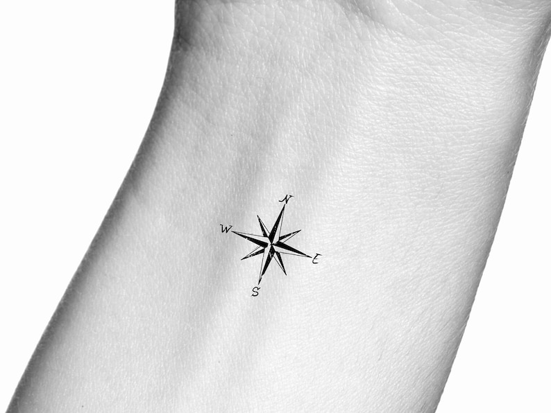 Compass Rose Temporary Tattoo - Etsy