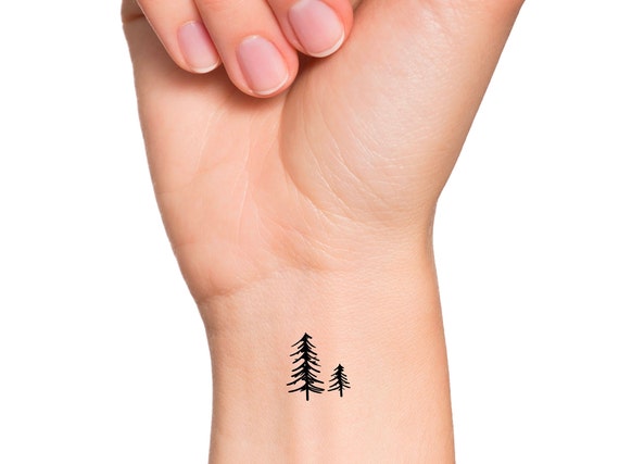 Minimalist Pine Tree Tattoo