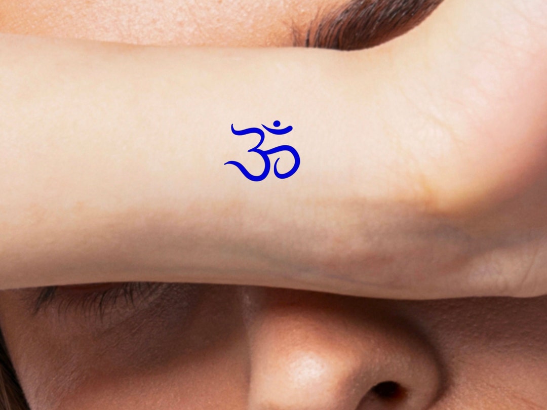 Blue Om Temporary Tattoo - Etsy