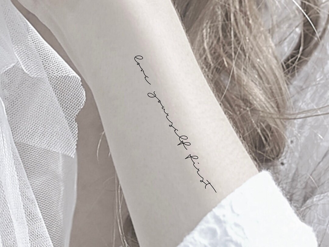 Love Yourself First Temporary Tattoo - Etsy