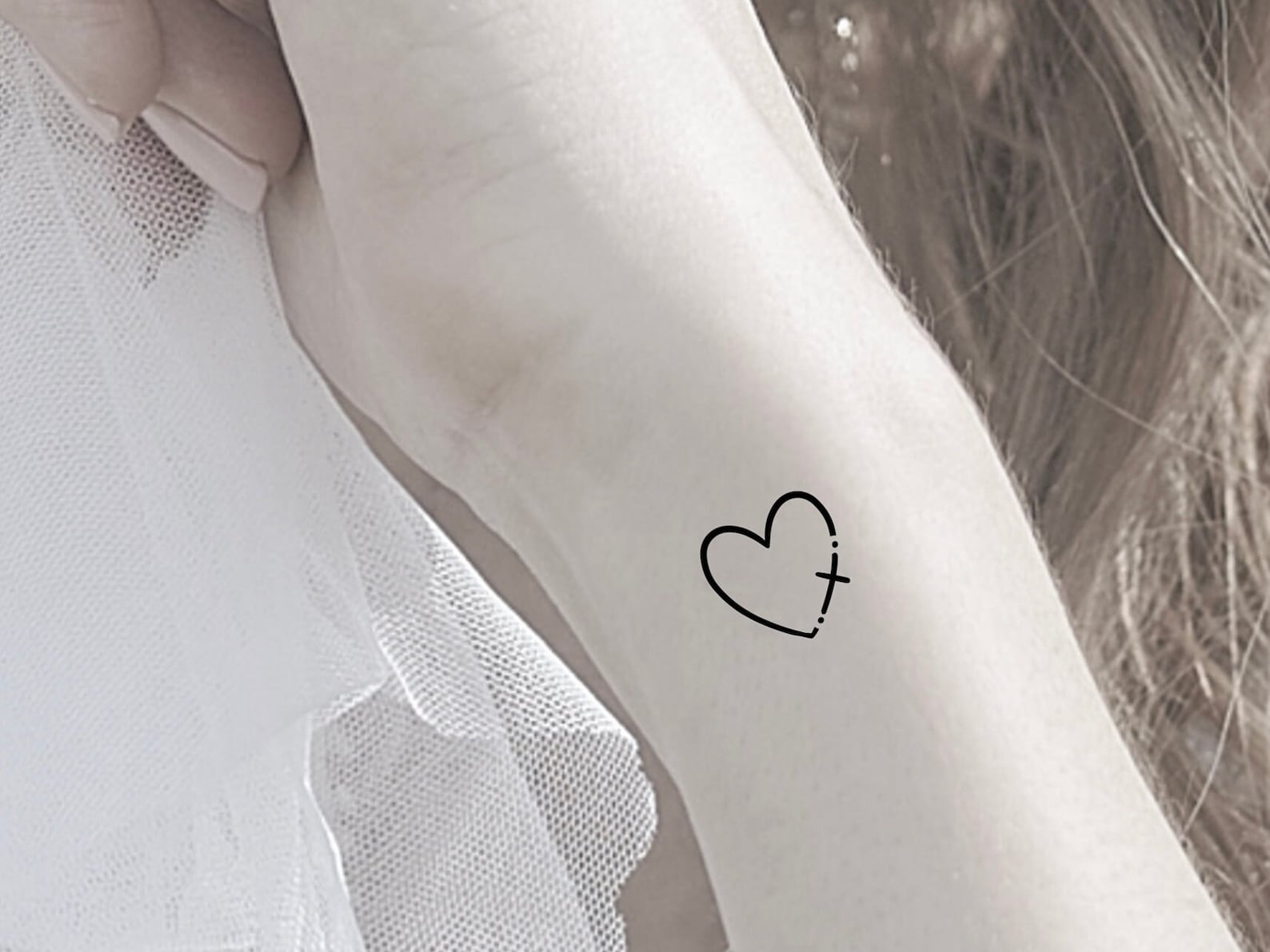 Heart Cross Temporary Tattoo - Etsy