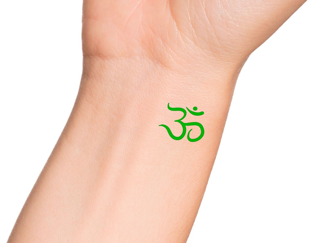 Om Temporary Tattoo / Green Om Tattoo - Etsy