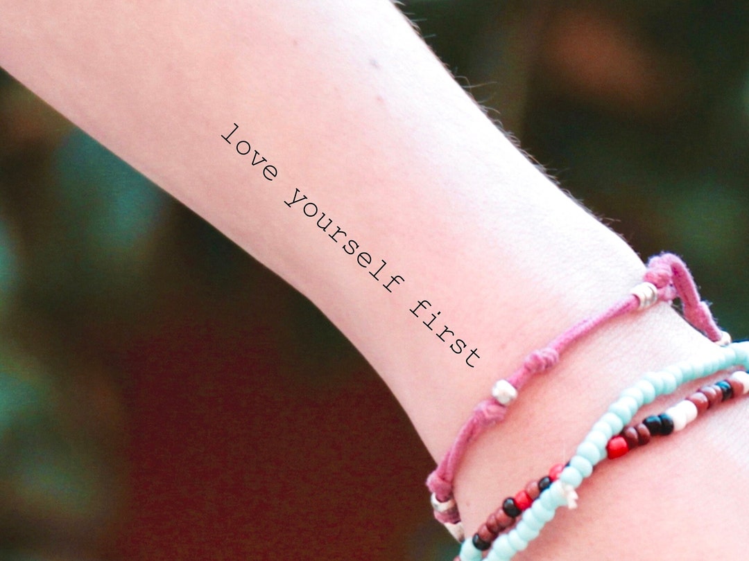 Love Yourself First Temporary Tattoo - Etsy