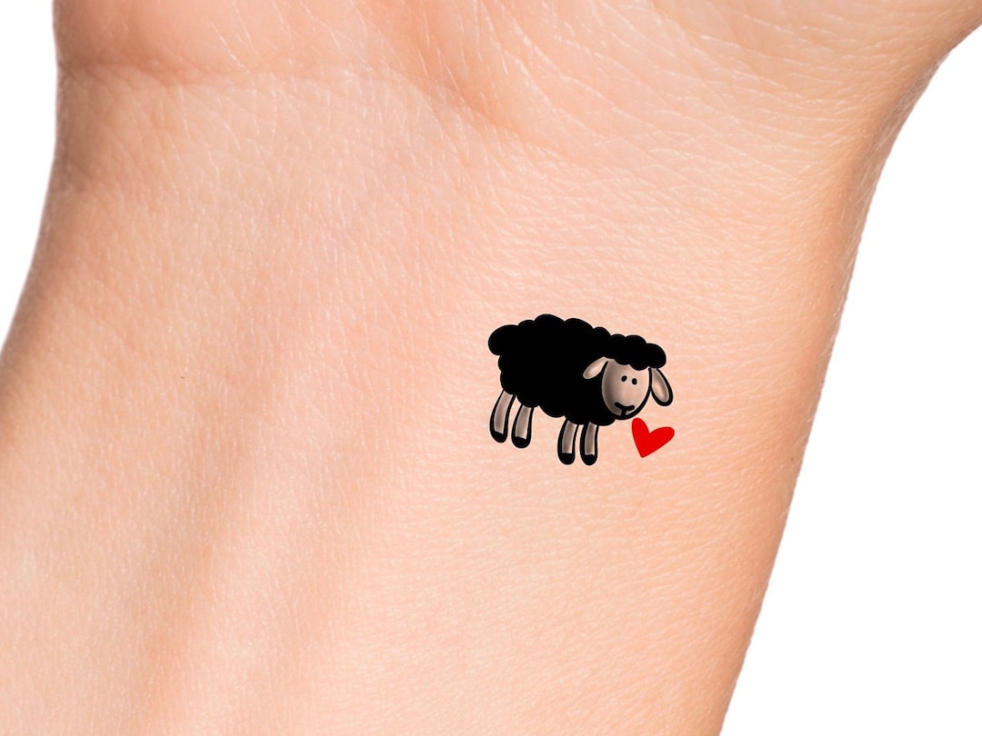 Black Sheep Red Heart Temporary Tattoo - Etsy
