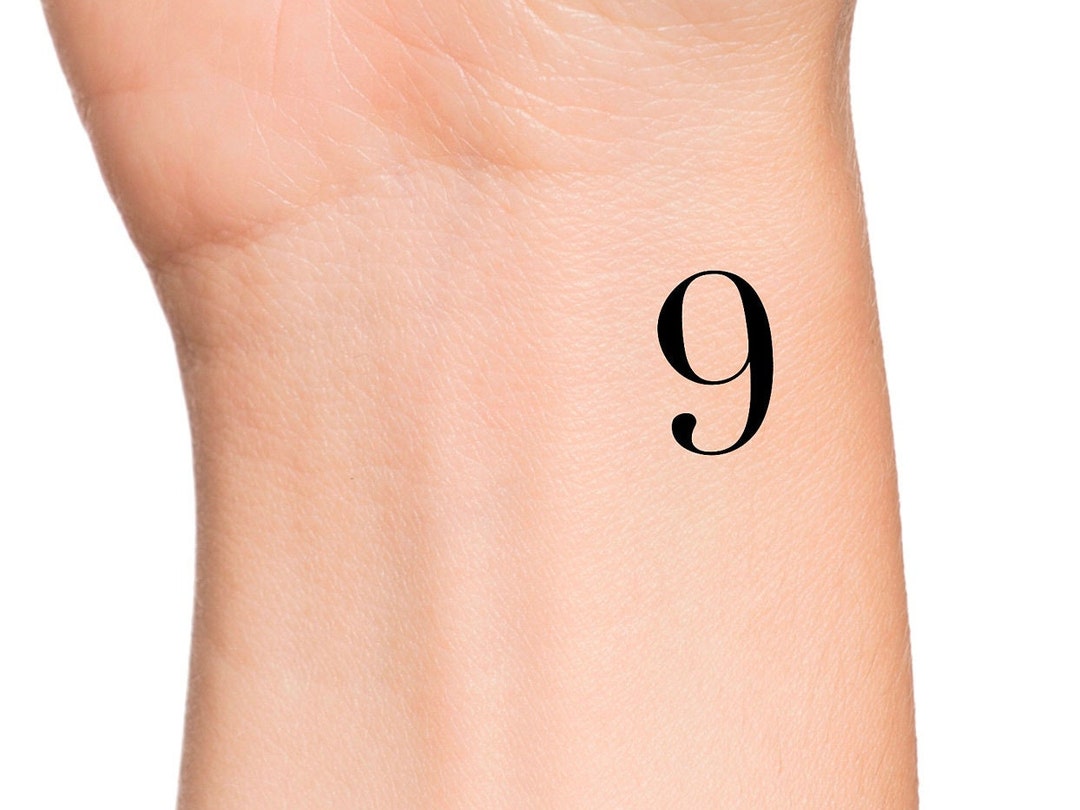 Small Number 9 Temporary Tattoo - Etsy