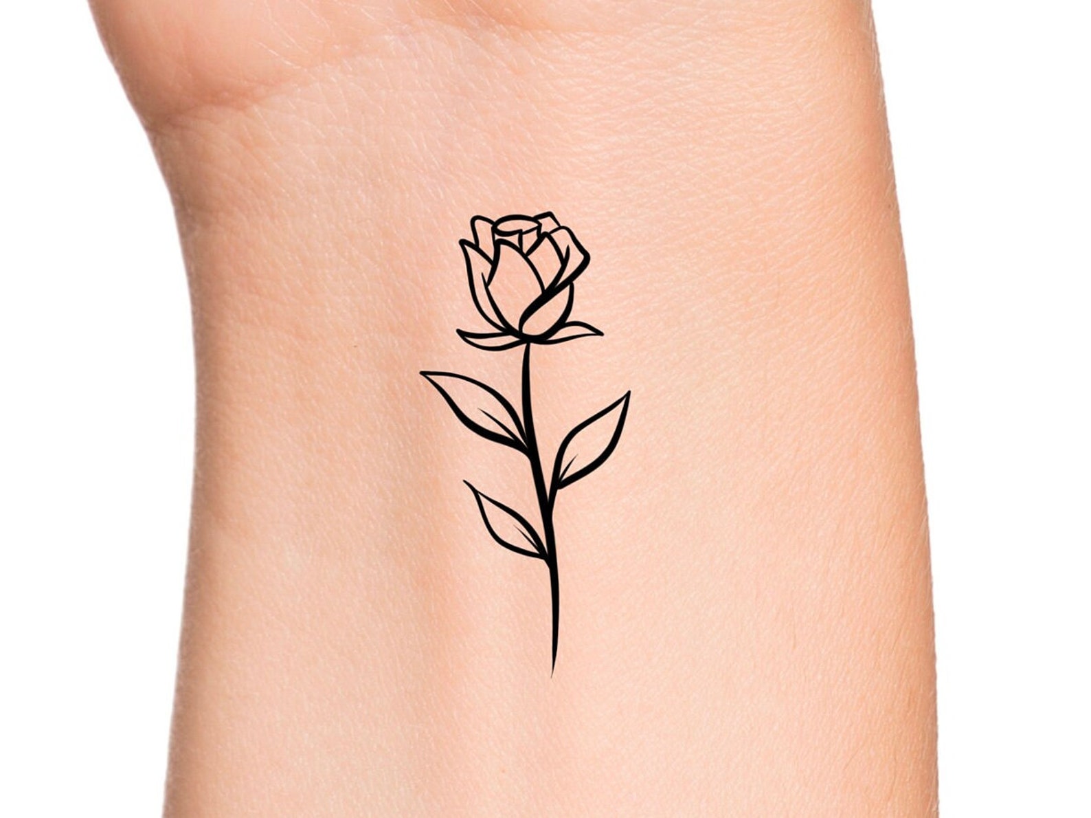 Rose Temporary Tattoo Flower Tattoo Floral Temp Tattoos - Etsy