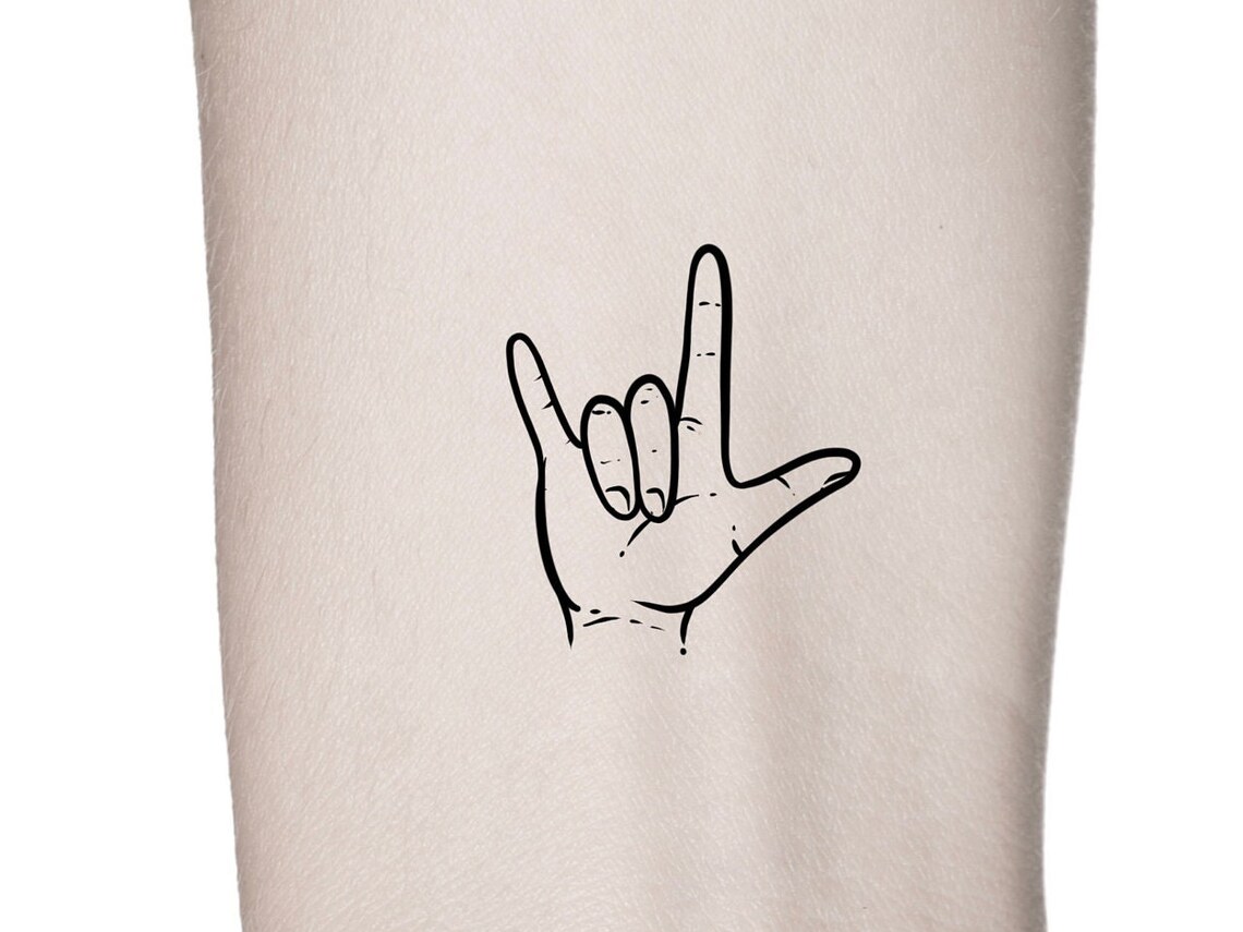 ILY Sign Language Temporary Tattoo / I Love You Tattoo - Etsy