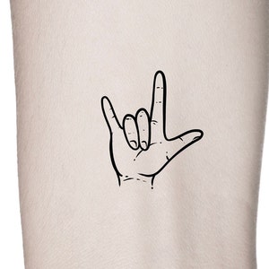 ILY Sign Language Temporary Tattoo / I Love You Tattoo - Etsy