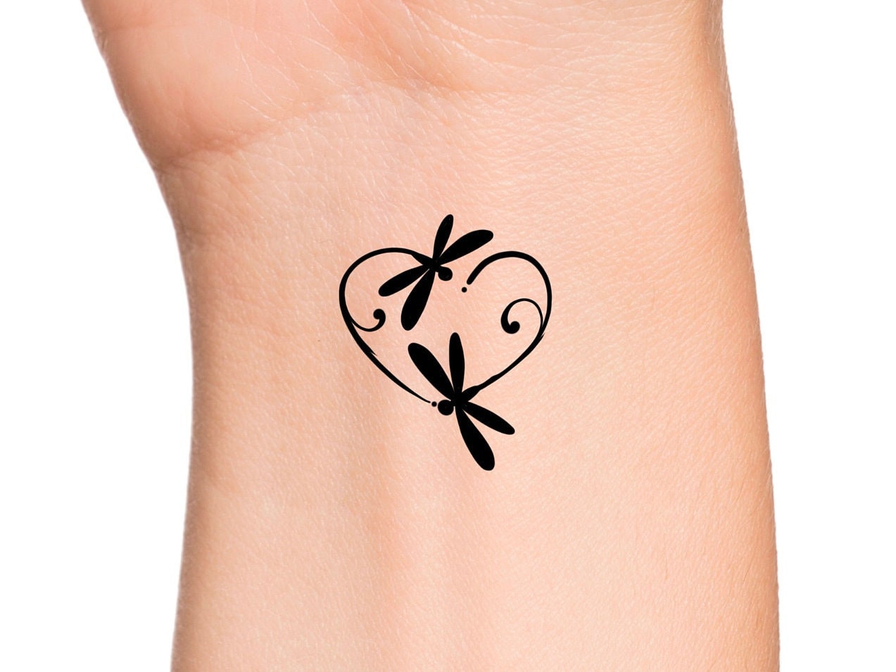 Dragonfly Heart Temporary Tattoo - Etsy