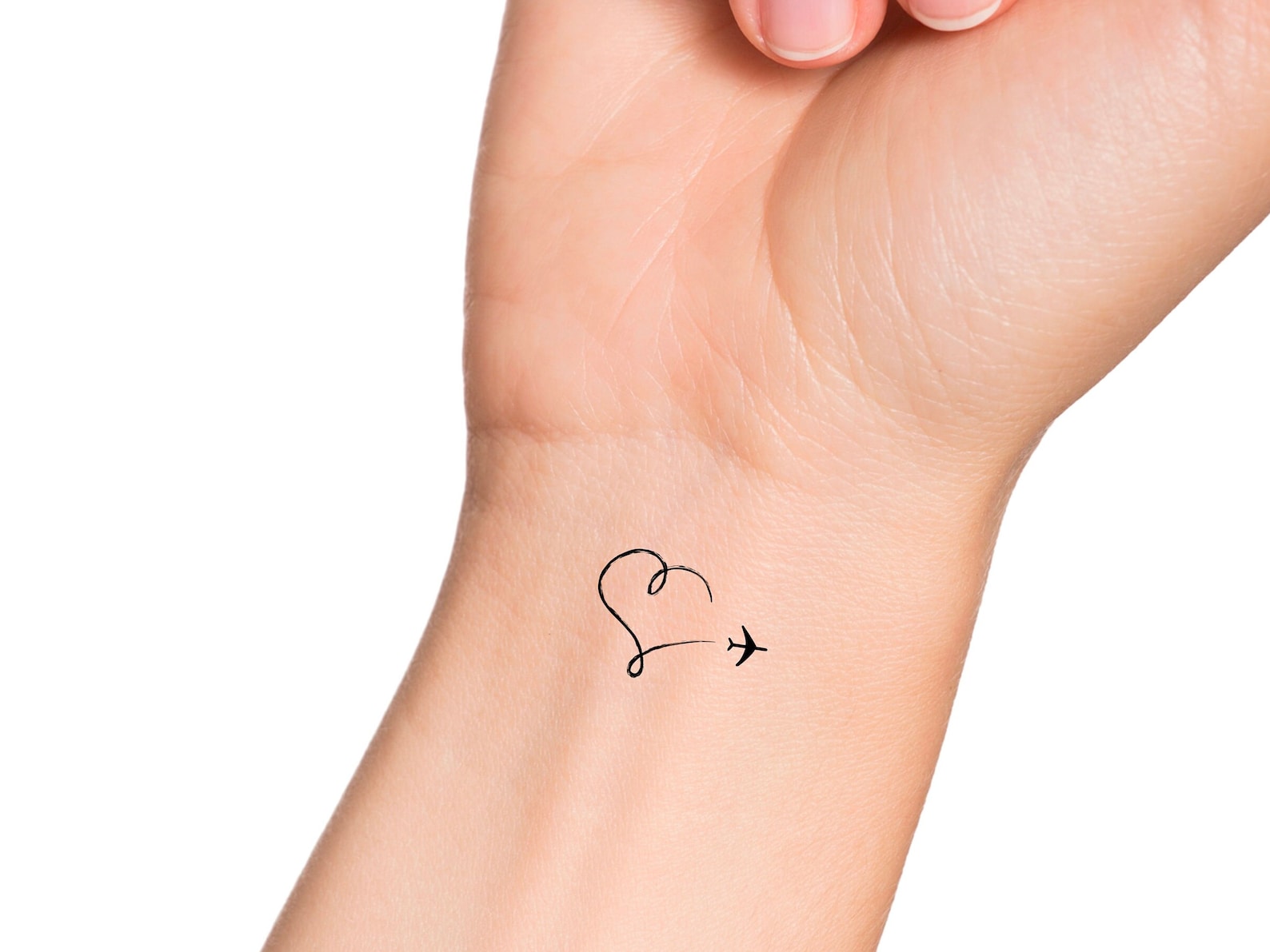 Airplane Heart Temporary Tattoo / Plane Tattoo - Etsy