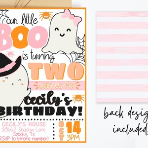 Editable Halloween Birthday Invitation Template Our Little Boo Birthday ...