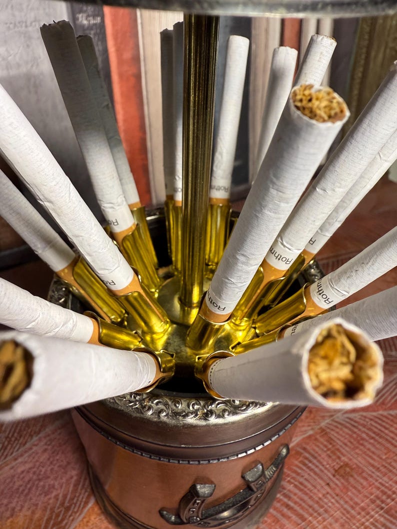 Vintage 1960s Tabletop Cigarette Dispenser, Antique Equestrian-themed ...