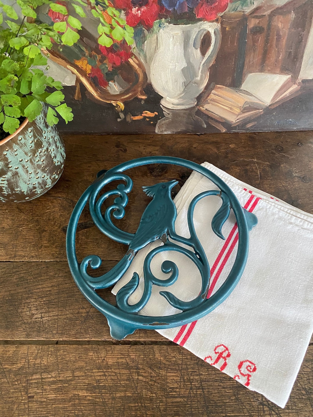 Old Trivet Trivet in Enameled Cast Iron. - Etsy