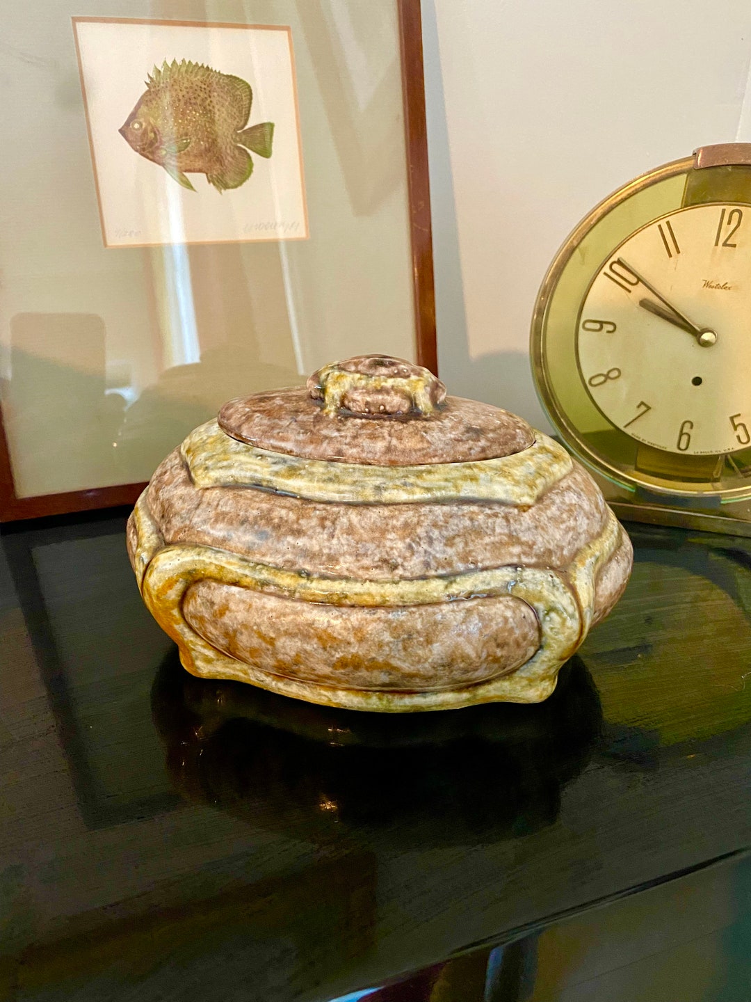 Georges Janin Art Deco Lidded Pot, Enameled Ceramic Vase - Etsy