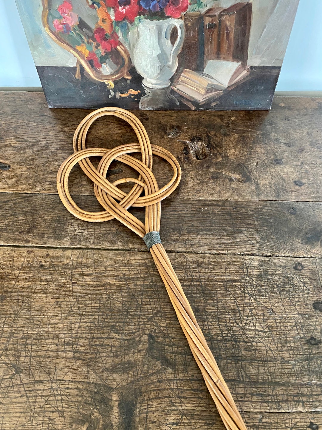 Antique French Vintage Rattan Woven Carpet Beater - Etsy