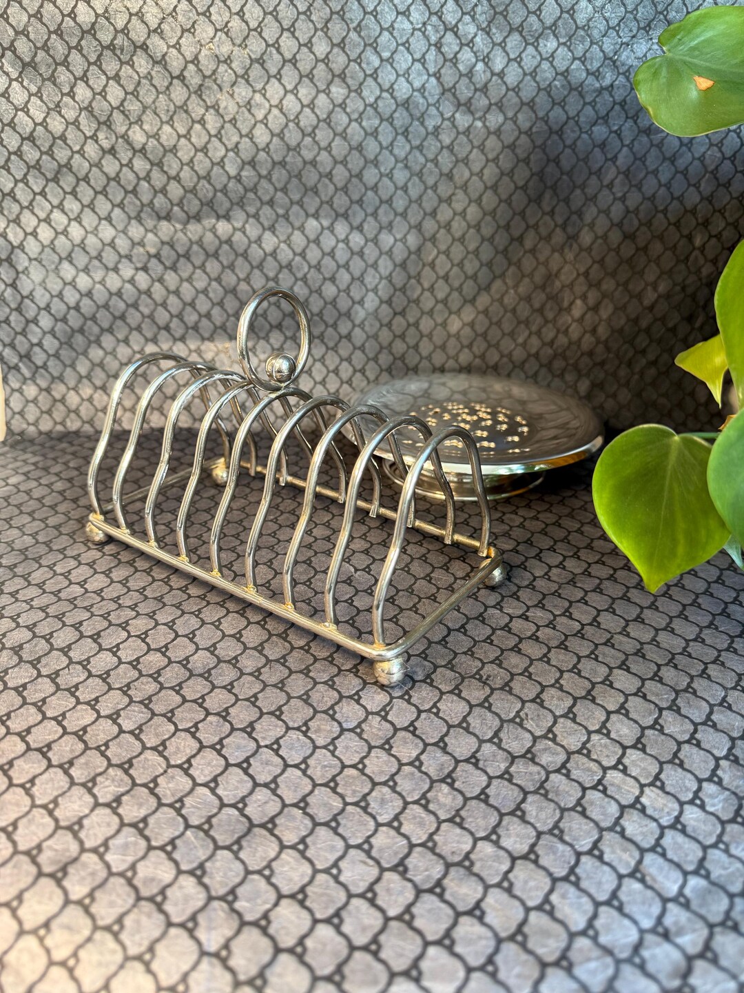 Antique Silver-plated Metal Toast or Toast Holder, Art Deco Style Toast ...