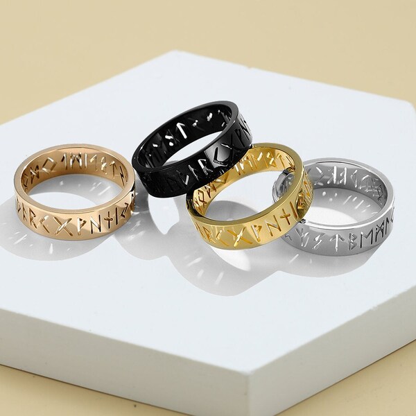 Rune Wedding Ring - Etsy