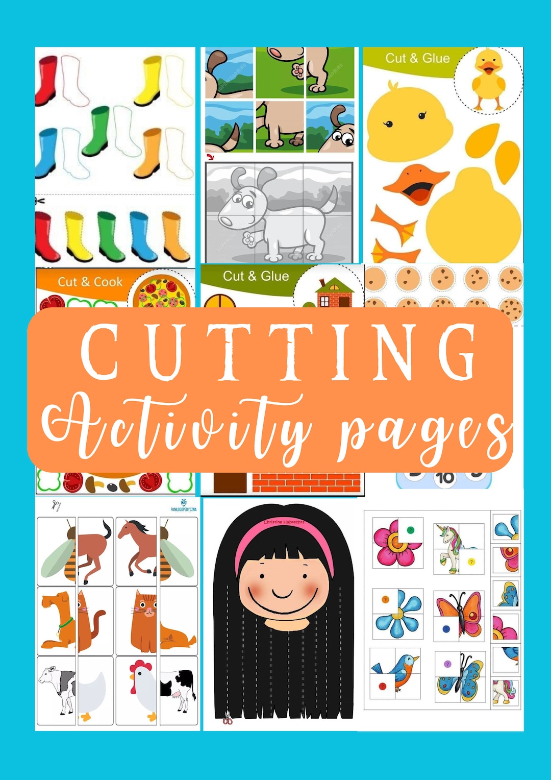 Cutting Activity Pages, Preschool Activity, Scissor Skills - Etsy