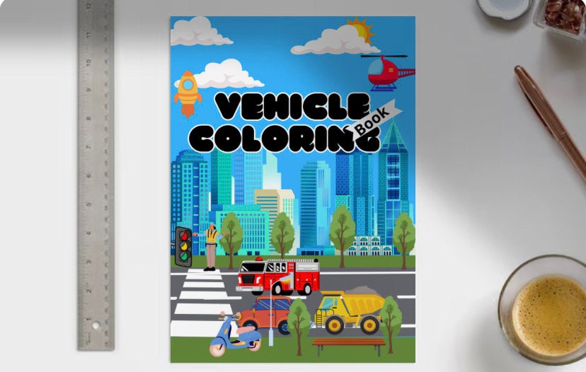 24 Vehicle Coloring Book, Printable Vehicle Coloring Pages for Kids ...