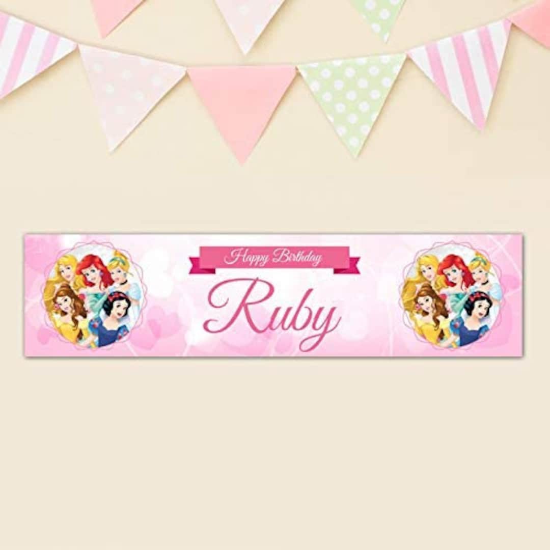 Personalised Disney Princess Birthday Banner Official Party Banner ...