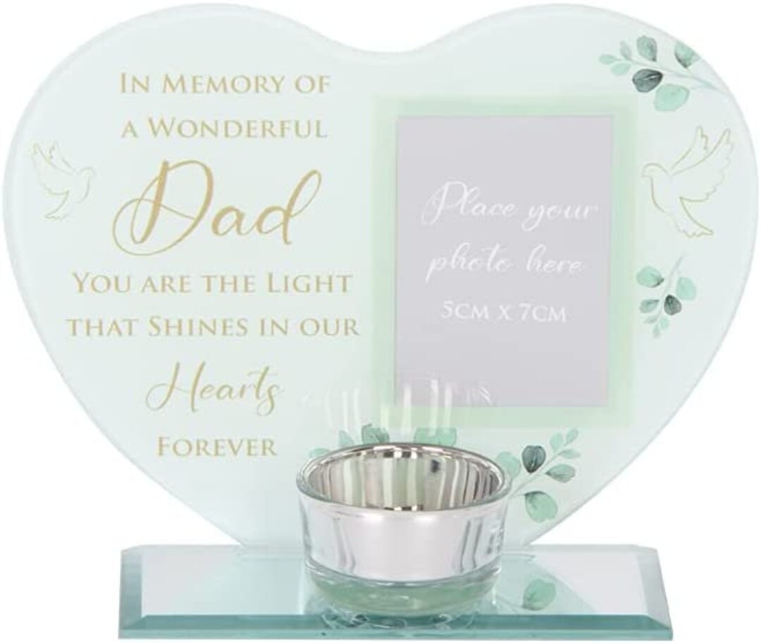 Dad Memorial Candle Holder With Photo a Sentimental Remembrance Gift to ...