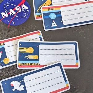 School Supplies Name Labels I Space Theme I Back to School I Book ...