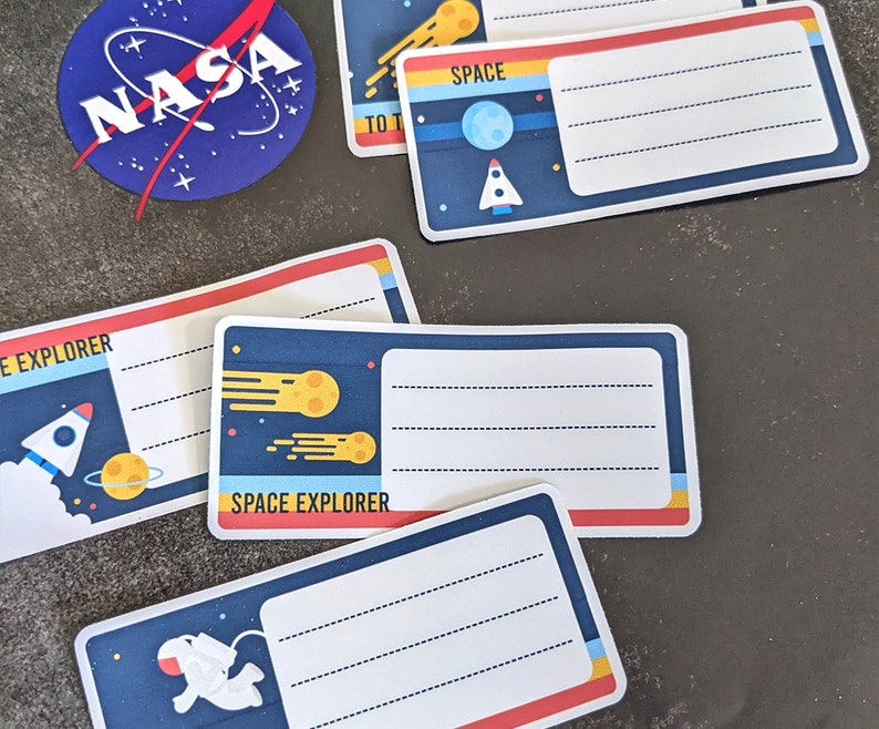 School Supplies Name Labels I Space Theme I Back to School I Book ...