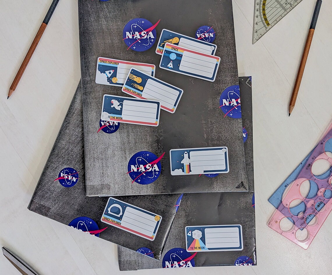School Supplies Name Labels I Space Theme I Back to School I Book ...