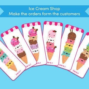 Ice Cream Shop, Preschool Ice Cream Activity, Printable Color Practice ...