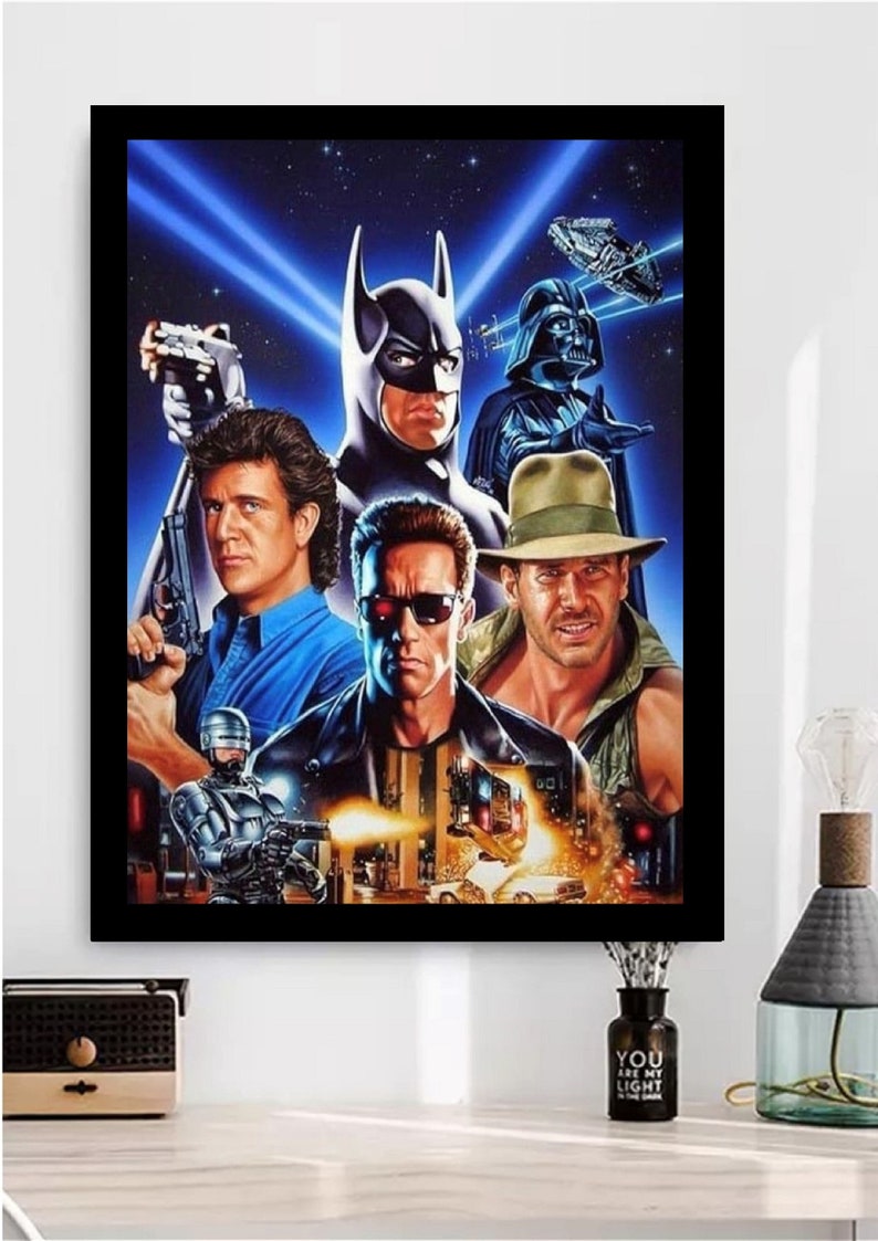 Retro Movie Poster 80s Movie Icons Size A3 - Etsy