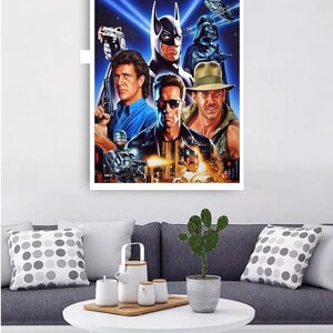 Retro Movie Poster 80s Movie Icons Size A3 - Etsy