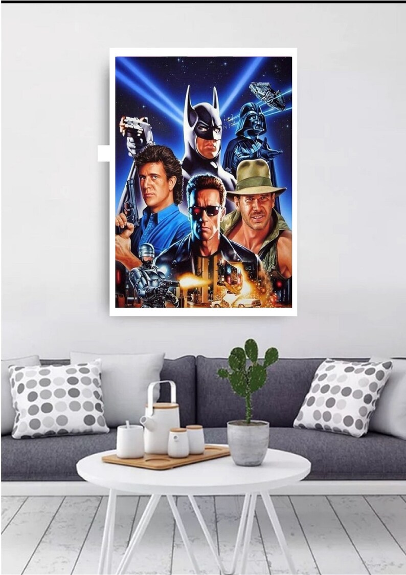 Retro Movie Poster 80s Movie Icons Size A3 - Etsy