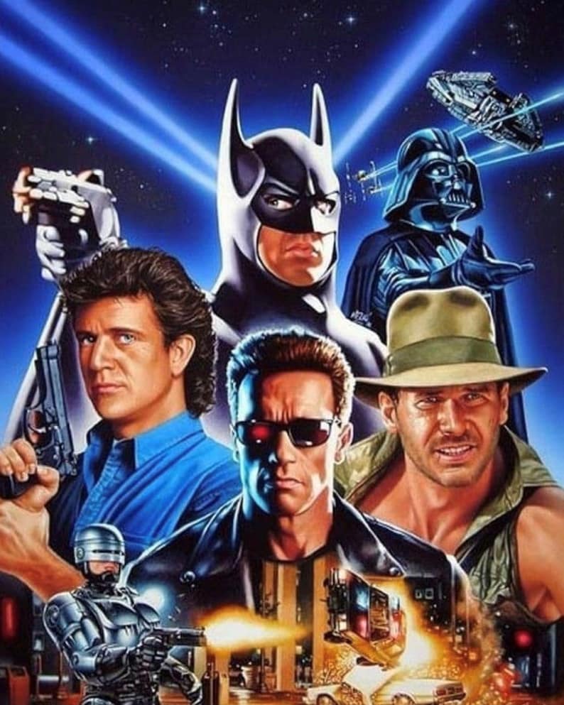 Retro Movie Poster 80s Movie Icons Size A3 - Etsy