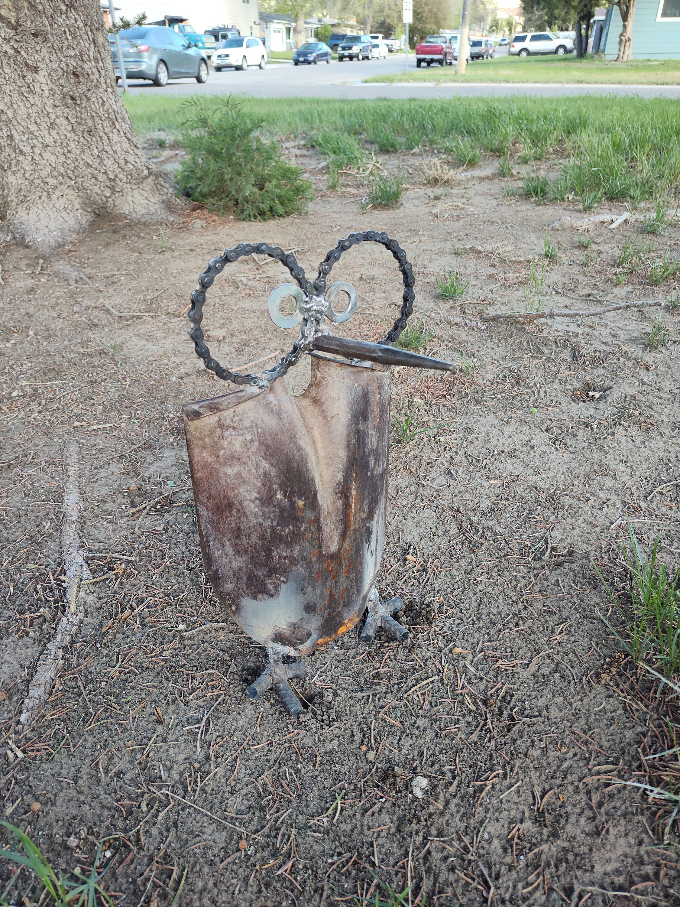 Scrap Metal Garden Art Owl - Etsy