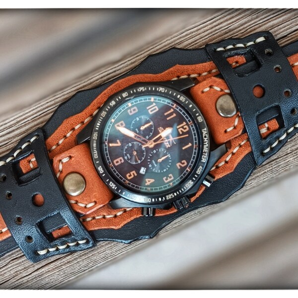 Leather Cuff Watch - Etsy