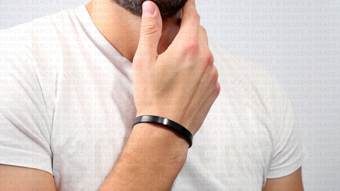 Titanium Cuff, Magnetic Titanium Bracelet, Black Mens Bracelet ...