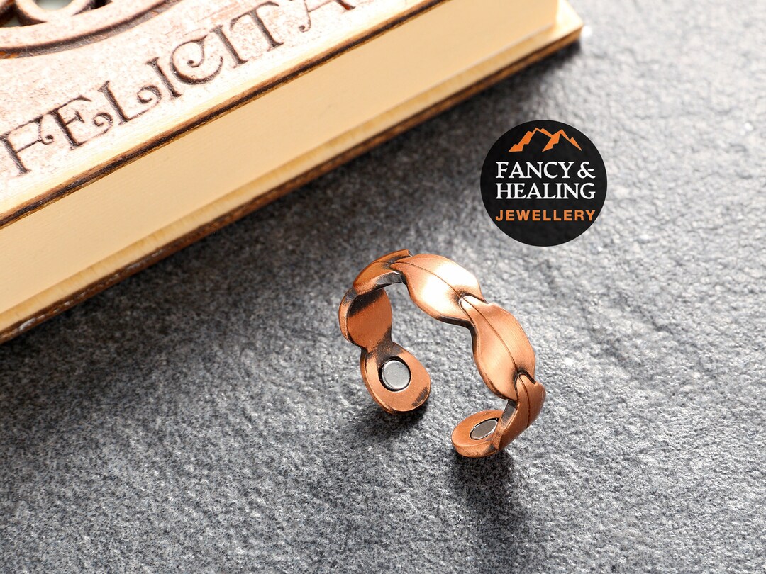 2 Magnet Copper Feather Ring, Copper Magnetic Ring, Arthritis Relief ...