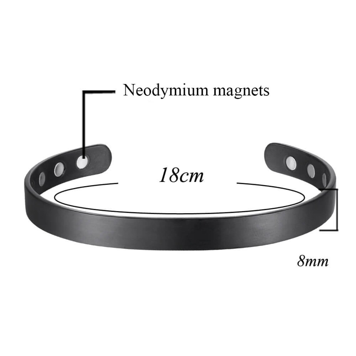 Titanium Cuff, Magnetic Titanium Bracelet, Black Mens Bracelet ...