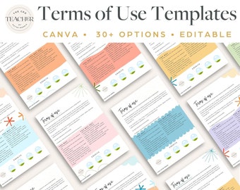 Editable in Canva Terms of Use Templates for Business TPT & Etsy ...